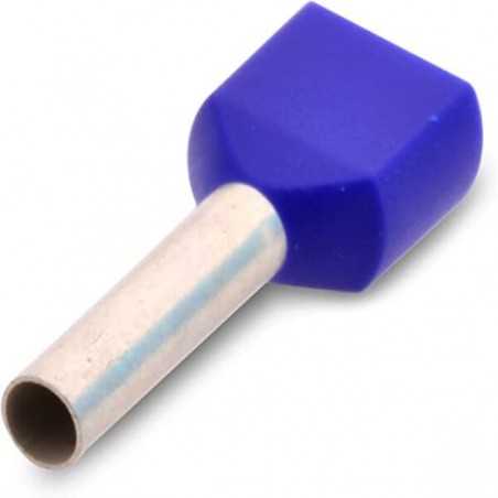 Ferrule aislado doble 2.5mm² azul 100 Unid